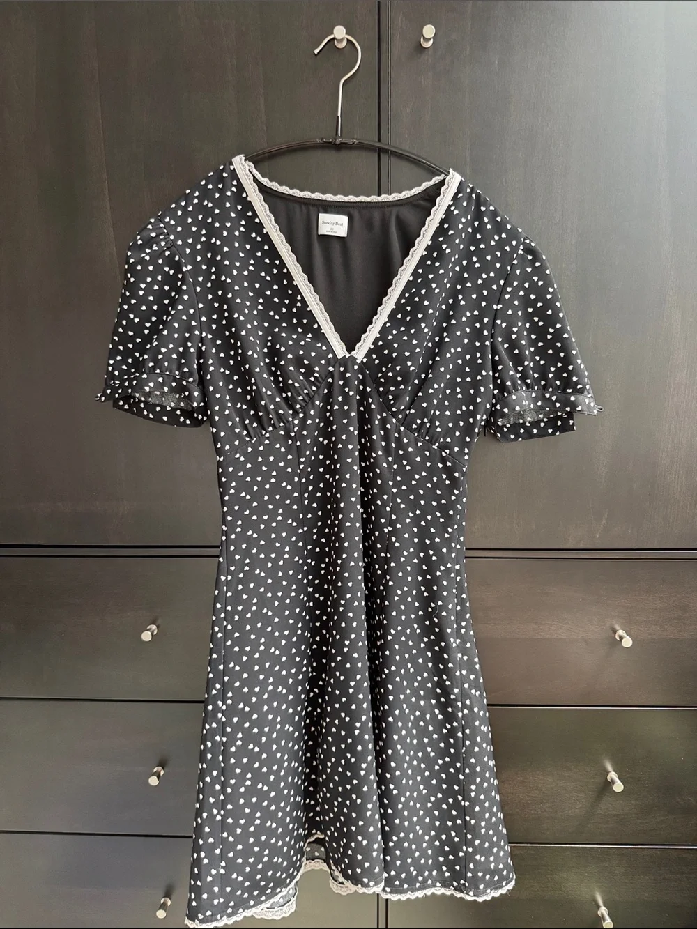 Sunday Best | Dresses | Aritzia Sunday Best Black Mini Dress With White ...